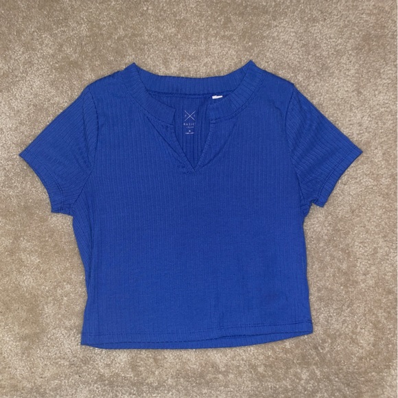 PacSun | Tops | Blue Ribbed Crop Top | Poshmark